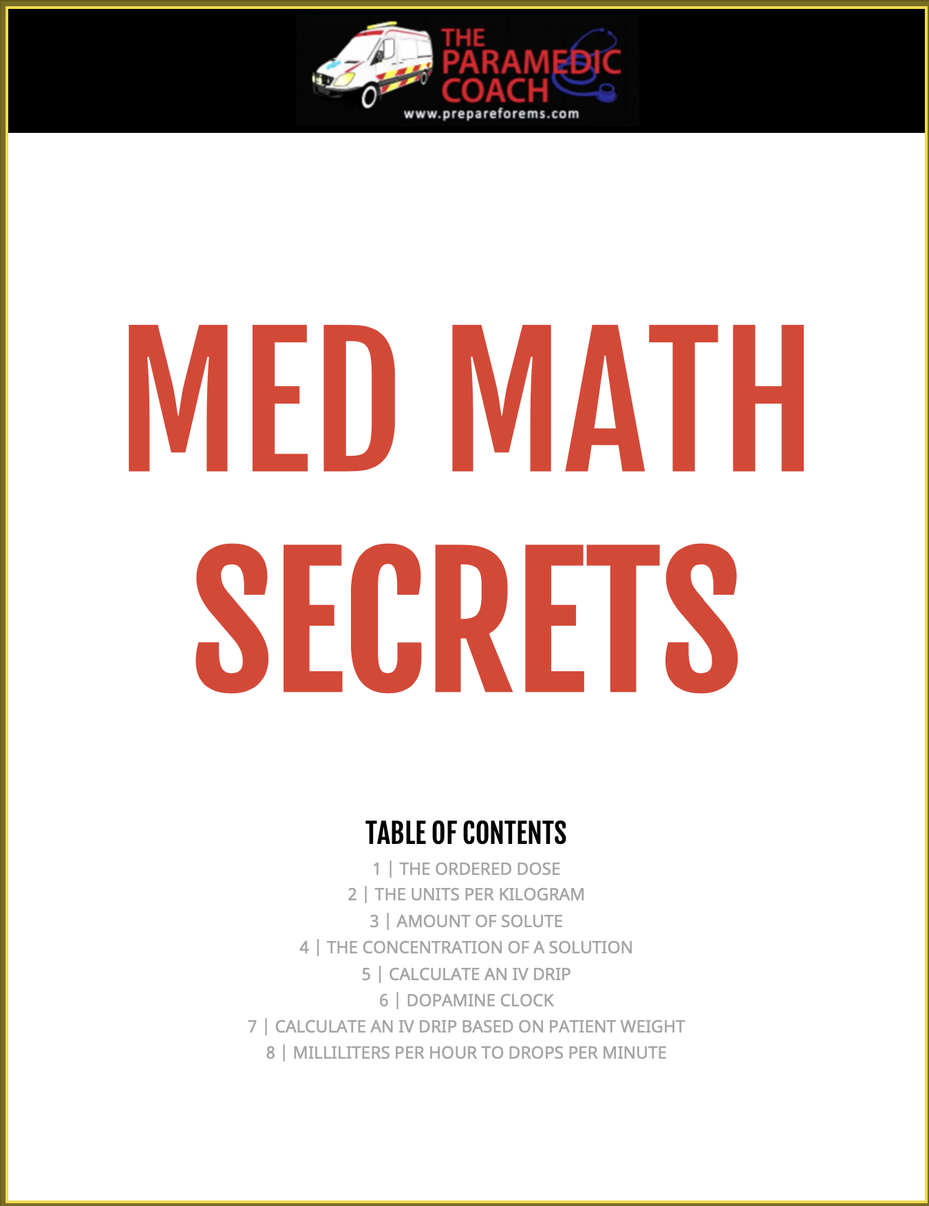 Paramedic Coach Med Math Secrets paramedic-coach-med-math-secrets